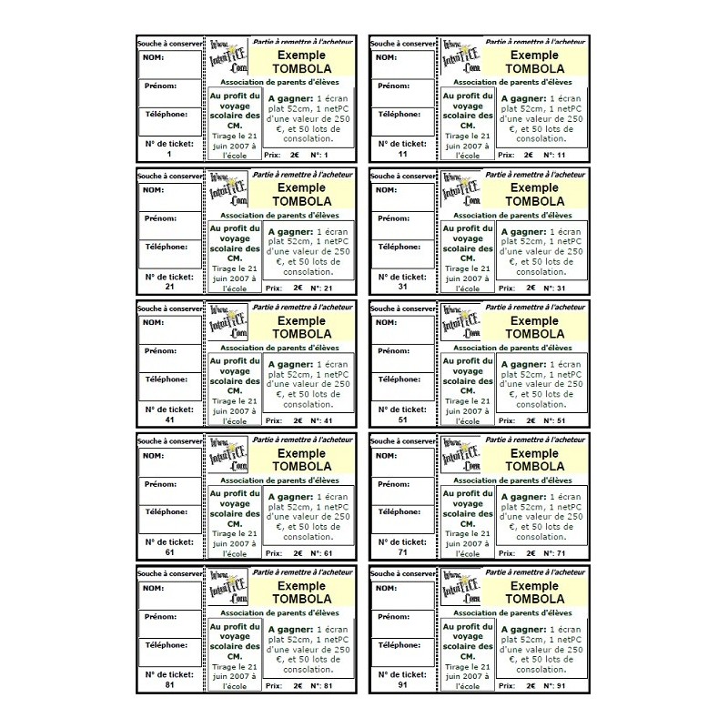 Logiciel "Carnets à Souche": obtenez vos tickets en quelques clics...
